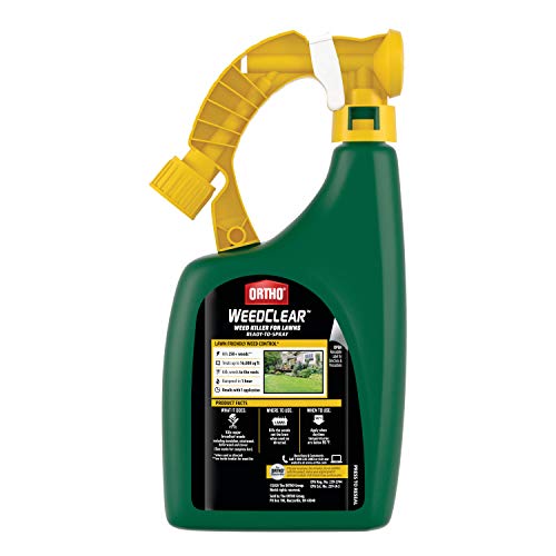 Ortho WeedClear Weed Killer for Lawns Ready-To-Spray: Treats up to 16,000 sq. ft., Won't Harm Grass (When Used as Directed), Kills Dandelion & Clover, 32 oz.