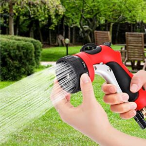 Garden Hose Nozzle High Pressure Water Hose Nozzle 8 Adjustable Patterns Heavy Duty Hose Spray Nozzle Slip Resistant Rubberized Grip for Garden Hose Watering Lawn, Home Cleaning, Pet Bathing, Car Wash