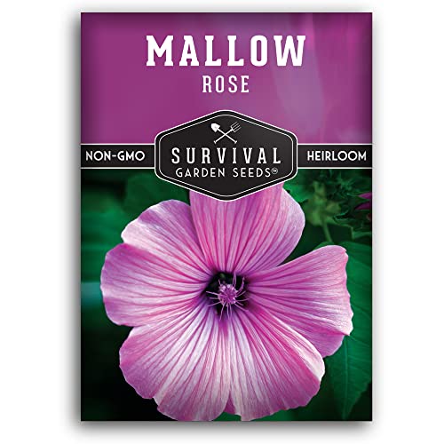 Survival Garden Seeds - Rose Mallow Seed for Planting - Packet with Instructions to Plant and Grow Bright Pink Native Wildflower in Your Home Vegetable Garden - Non-GMO Heirloom Variety