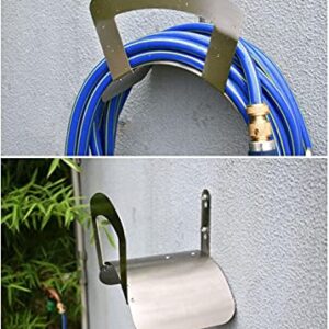 Primst Garden Hose Holder Wall Mount Hose Hanger Heavy Duty Metal Hose Bracket Water Hose Storage Organizer Durable Hose Holders (Stainless Steel)