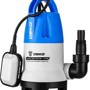 DEKO 400W 1/2HP Sump Pump 2113GPH Portable Submersible Pump with Float Switch,Clean/Dirty Water Removal Drain Pump for Swimming Pool Garden Tub Pond Flood Drain.