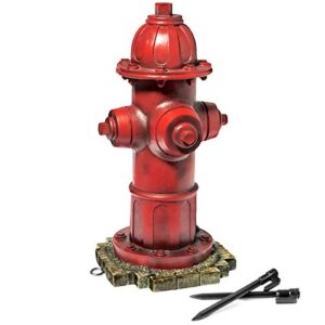 lulind – dog fire hydrant garden statue with 2 stakes, 14 inches (small)