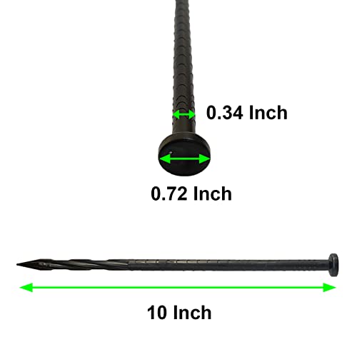 Spiral Nylon Landscape Anchoring Spikes, 10 Inch 25 Count Plastic Garden Landscape Spikes, Landscape Edging Stakes for Paver Edging, Weed Barrier, Artificial Turf (25)