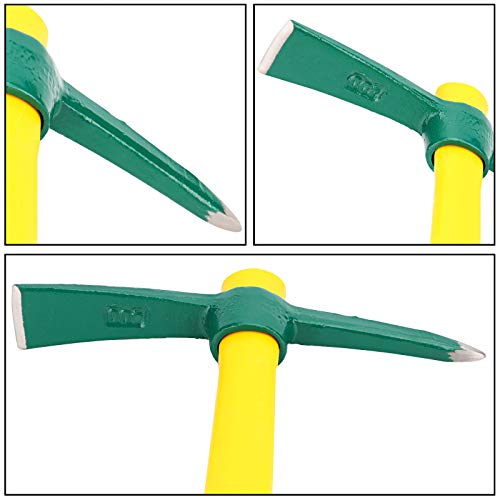 ZOENHOU 17.7 Inch Pick Mattock Hoe, Forged Garden Pick, Weeding Mattock Hoe Agriculture Hand Tools with Heavy-Duty Fiberglass Handle for Weeding Cultivating Camping or Prospecting