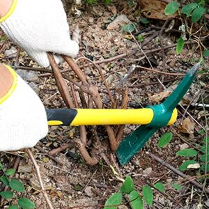 ZOENHOU 17.7 Inch Pick Mattock Hoe, Forged Garden Pick, Weeding Mattock Hoe Agriculture Hand Tools with Heavy-Duty Fiberglass Handle for Weeding Cultivating Camping or Prospecting