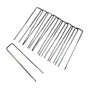 xGarden Landscape Staples - Rust Proofed Galvanized Steel Garden Stakes - Bulk 100 Pack of 6 Inch Landscaping Pins for Anchoring Sod, Fences, Tarps, Yard Fabric, and Decorations