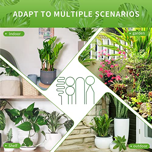 4 Pcs Small Metal Trellis for Potted Plants,Gold Trellis for Climbing Plants Indoor,Mini Trellis for Potted Plant Support Stake House Plant Trellis for Garden Potted,Hoya,Pothos,Flower,Monstera(Green)