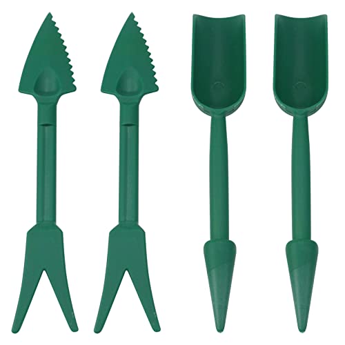 Antrader Succulent Transplanting Miniature Fairy Planting Mini Garden Hand Tools Set for Gardening Plant Care, Green, Pack of 4