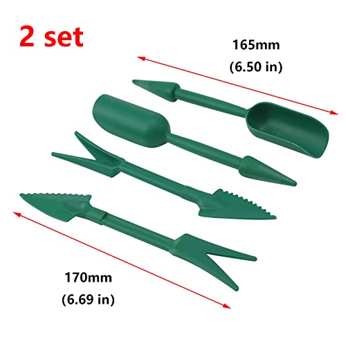 Antrader Succulent Transplanting Miniature Fairy Planting Mini Garden Hand Tools Set for Gardening Plant Care, Green, Pack of 4