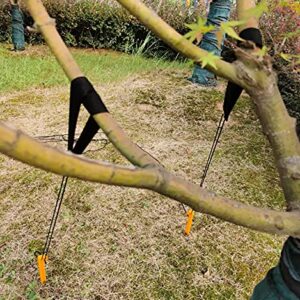 WANZHU Tree Stake Kits - 6pcs 11.4'' yellow Anchoring Stakes + 6 Straps 65 Feet Rope Enough for 2 Finish Trees Sapling Straight Healthy Growth Outdoor Garden Yard Plant Fix