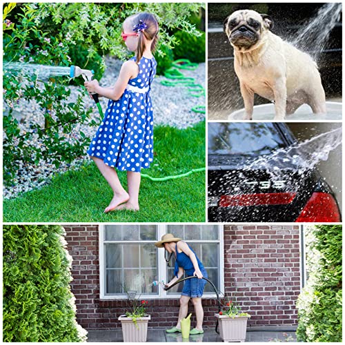 Garden-Hose-Nozzle,NARUNDREN Heavy-Duty Metal Water Hose Nozzle with 8 Adjustable Spray Patterns, HIGH-Pressure Hose Nozzle for Watering Garden Washing Cars and Showering Pets