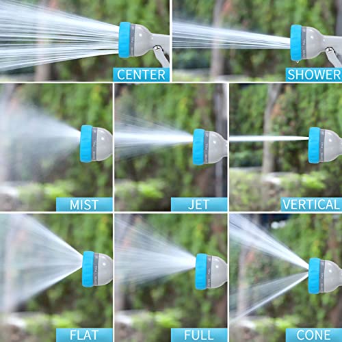 Garden-Hose-Nozzle,NARUNDREN Heavy-Duty Metal Water Hose Nozzle with 8 Adjustable Spray Patterns, HIGH-Pressure Hose Nozzle for Watering Garden Washing Cars and Showering Pets