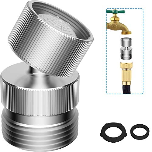 iFealClear Sink Faucet Adapter, Faucet Aerator Adapter to Garden Hose with 360 Degree Swivel Ball Joint, Female 55/64-Inch Sink Aerator, Garden Hose with Adapter Male to Male/Female to Male, Chrome