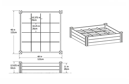 Vita Gardens 4x4 Garden Bed with Grow Grid, Packaging may vary