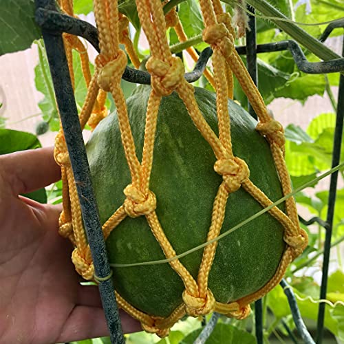 LSHCX Melon Hammocks Cradles, 5 Pack of Nets for Melons, Perfect for Growing Cantaloupe, Watermelon in Vertical Garden (Orange)