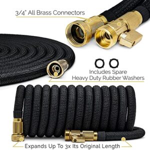 Morvat Expandable Garden Hose Water Pipe Garden Hose Sprayer Flex Hose-Lightweight No-Kink Flexible Collapsible Hose Premium Fabric 5500D 3/4" Solid Brass Fittings Built-in Quick Shut-Off Valve 150 FT