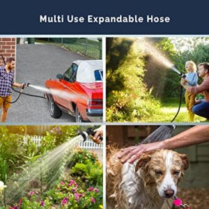 Morvat Expandable Garden Hose Water Pipe Garden Hose Sprayer Flex Hose-Lightweight No-Kink Flexible Collapsible Hose Premium Fabric 5500D 3/4" Solid Brass Fittings Built-in Quick Shut-Off Valve 150 FT