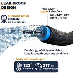 Morvat Expandable Garden Hose Water Pipe Garden Hose Sprayer Flex Hose-Lightweight No-Kink Flexible Collapsible Hose Premium Fabric 5500D 3/4" Solid Brass Fittings Built-in Quick Shut-Off Valve 150 FT