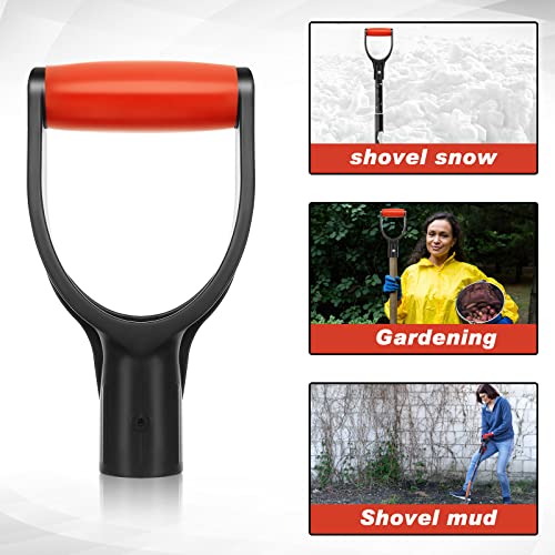 4 Pcs Shovel D Grip Handle 32 mm Inner Diameter Snow Shovel Handle Replacement Camp Scoop Grain Shovel Hand Protect Digging Raking Tools Garden Accessories for Gardening Raking Digging