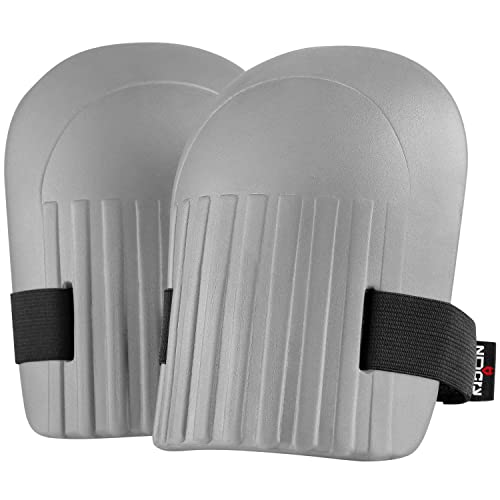 NoCry Home & Gardening Knee Pads for Women and Men - Lightweight Waterproof EVA Foam Cushion, Soft Inner Liner, and Easy Fit with Adjustable Hook'n'Loop Straps, Garden Kneeling Pads for Work, Grey