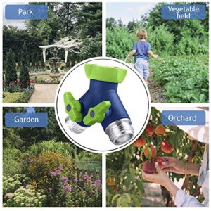 GREEN MOUNT Garden Hose Connector Tap Splitter, Y Hose Connector, Easy Grip Splitter with Shut-Off Valves (Two Way)