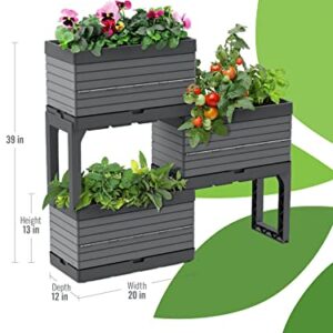 Southern Patio FlexSpace 5-pc. Modular Raised Garden with 3 Collapsible Planter Boxes & 2 Legs