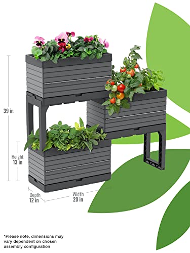 Southern Patio FlexSpace 5-pc. Modular Raised Garden with 3 Collapsible Planter Boxes & 2 Legs