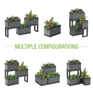 Southern Patio FlexSpace 5-pc. Modular Raised Garden with 3 Collapsible Planter Boxes & 2 Legs