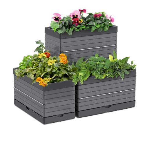 Southern Patio FlexSpace 5-pc. Modular Raised Garden with 3 Collapsible Planter Boxes & 2 Legs