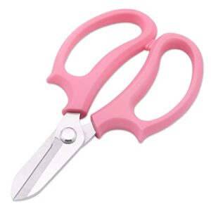 rungang floral shears, premium stainless steel garden pruning shears floral fruits leaf scissors, comfortable hand pruner snip trimming tool for gardening flower arrangement – pink