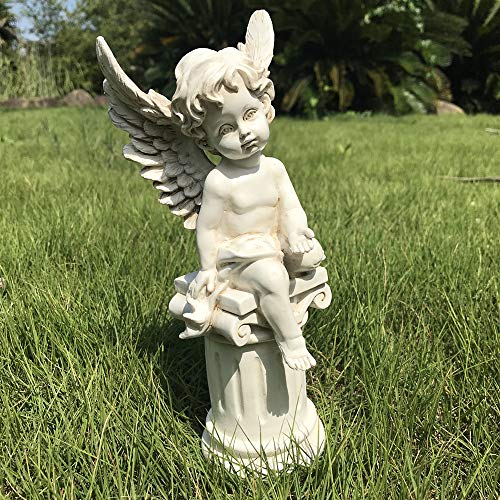 Gishima Cherub Statue Angel Statue Figurine Home Garden Decor Wings Angel Statue Sculpture Memorial Statue Indoor Outdoor Decoration