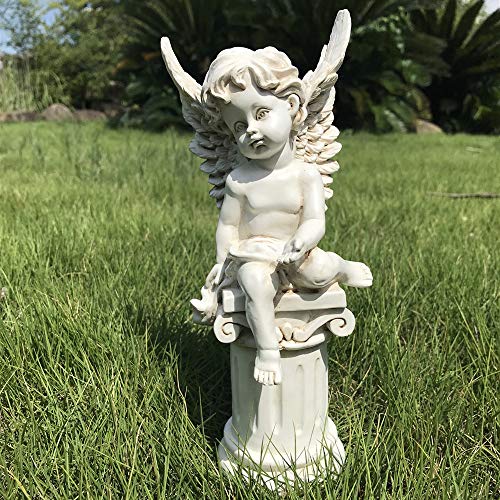 Gishima Cherub Statue Angel Statue Figurine Home Garden Decor Wings Angel Statue Sculpture Memorial Statue Indoor Outdoor Decoration