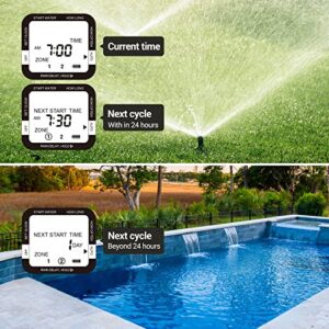 DEWENWILS Sprinkler Timer 2 Zone, Outdoor Garden Water Hose Timer Programmable, Automatic Faucet Watering Irrigation Timer for Yard Lawn, Auto Manual Rain Delay Mode, Low Battery Warning