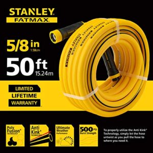 Stanley Fatmax Professional Grade Water Hose, 50' x 5/8", Yellow 500 PSI