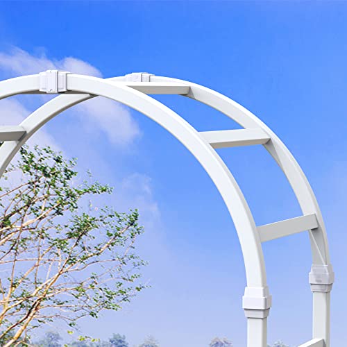 Qikdesign 40" W x 86" H Vinyl Arch, Vinyl Arbor, Garden Arch, Garden Arbor for Climbing Plants, Yard, Garden or Pathway, White