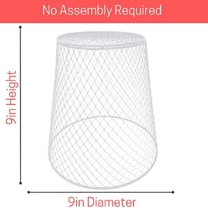 RE GOODS Chicken Wire Plant Cover – 6 Garden Cloche Baskets, Cage Protectors from Animals and Rabbits, Includes 18 Garden Stakes and 10 Waterproof Labels (White)