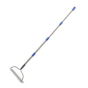 fly hawk 5 ft bow rake heavy duty，for lawns raker to gather fallen leaves, weeds，strong hold when working – rust-free(5 ft)