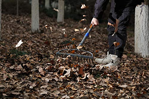 FLY HAWK 5 FT Bow Rake Heavy Duty，for lawns Raker to Gather Fallen Leaves, Weeds，Strong Hold When Working – Rust-Free(5 FT)