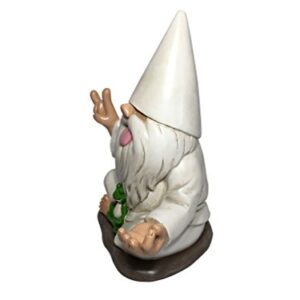 GlitZGlam Rocker Gnome George with Zen Frog - This Garden Gnome Combines Peace, Tranquility and Rock N Roll for Your Fairy Garden