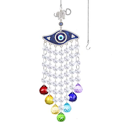 Evil Eye Decor Sun Catchers with Crystals Window Garden Hanging Elephant Suncatcher Prism Rainbow Maker Pendant