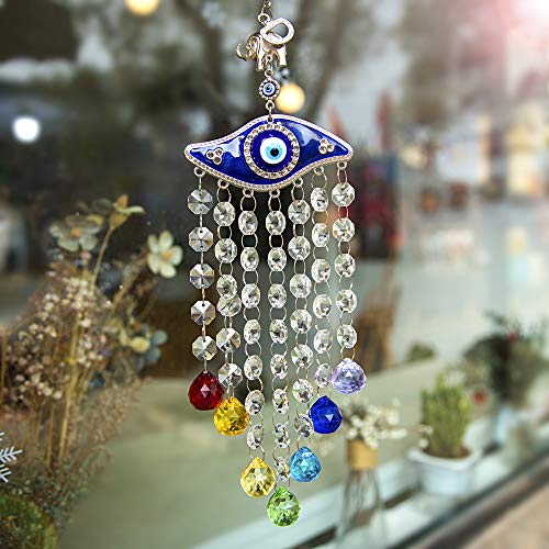 Evil Eye Decor Sun Catchers with Crystals Window Garden Hanging Elephant Suncatcher Prism Rainbow Maker Pendant