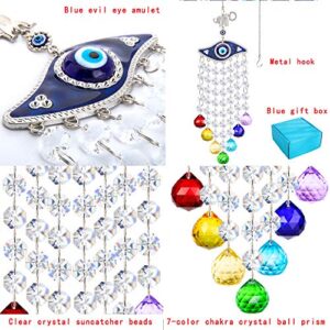 Evil Eye Decor Sun Catchers with Crystals Window Garden Hanging Elephant Suncatcher Prism Rainbow Maker Pendant