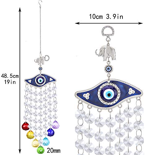 Evil Eye Decor Sun Catchers with Crystals Window Garden Hanging Elephant Suncatcher Prism Rainbow Maker Pendant