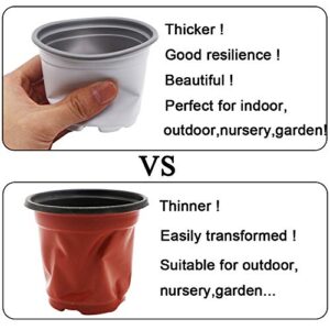 Plastic Plant Nursery Pots White Flower Seedling Starter Pots for Little Garden Pots to Repot Succulents and Plants (100PCS)