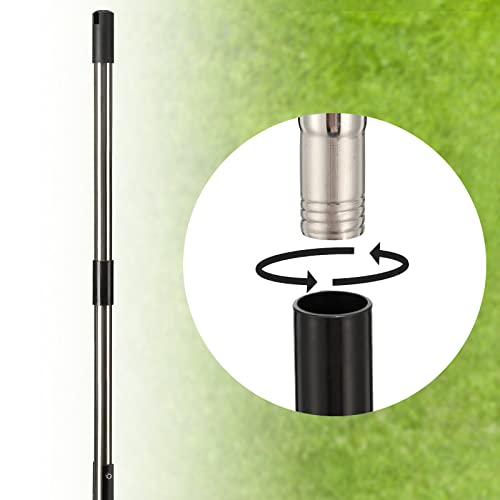 PoPoHoser Weed Grass Cutter, 66 Inch Grass Whip with Double Edged Serrated Blade - Steel Metal Manual Sod Cutter Hand Tool for Weeding Overgrown Weed in Garden Yard Lawn (2 Blades)