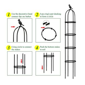 Garden Trellis for Climbing Plants, 6ft Tall Tower Obelisk Garden Trellis for Plant Support, Rustproof Round Plant Support for Climbing Vines Flower Stands Vegetable Indoor Outdoor Potted Plant 1 Pack