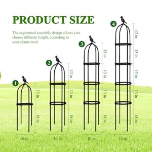 Garden Trellis for Climbing Plants, 6ft Tall Tower Obelisk Garden Trellis for Plant Support, Rustproof Round Plant Support for Climbing Vines Flower Stands Vegetable Indoor Outdoor Potted Plant 1 Pack