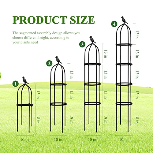 Garden Trellis for Climbing Plants, 6ft Tall Tower Obelisk Garden Trellis for Plant Support, Rustproof Round Plant Support for Climbing Vines Flower Stands Vegetable Indoor Outdoor Potted Plant 1 Pack