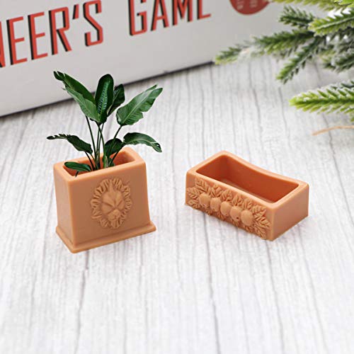 Milisten 7pcs Miniature Flower Pots Dollhouse Clay Pots Pottery Planter Dollhouse Furniture Fairy Garden Accessories for Children Kids