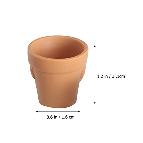 Milisten 7pcs Miniature Flower Pots Dollhouse Clay Pots Pottery Planter Dollhouse Furniture Fairy Garden Accessories for Children Kids